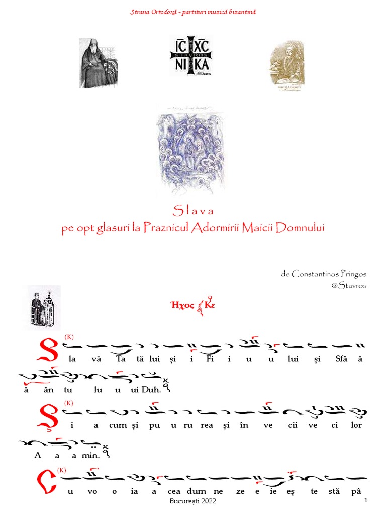 Slava Pe Opt Glasuri La Adormirea Maicii Domnului de Constantinos ...