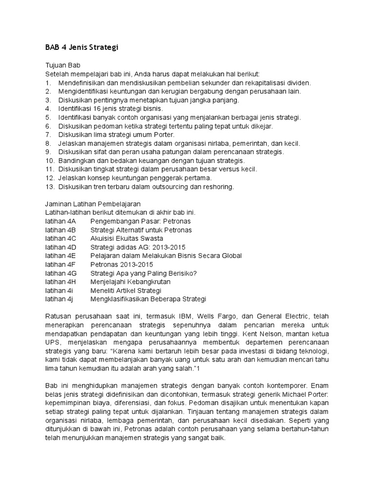 Translated of CHAPTER 4 Type of Strategies | PDF
