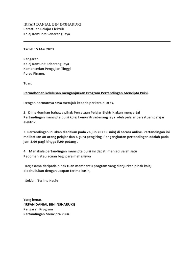 Format Surat Rasmi | PDF