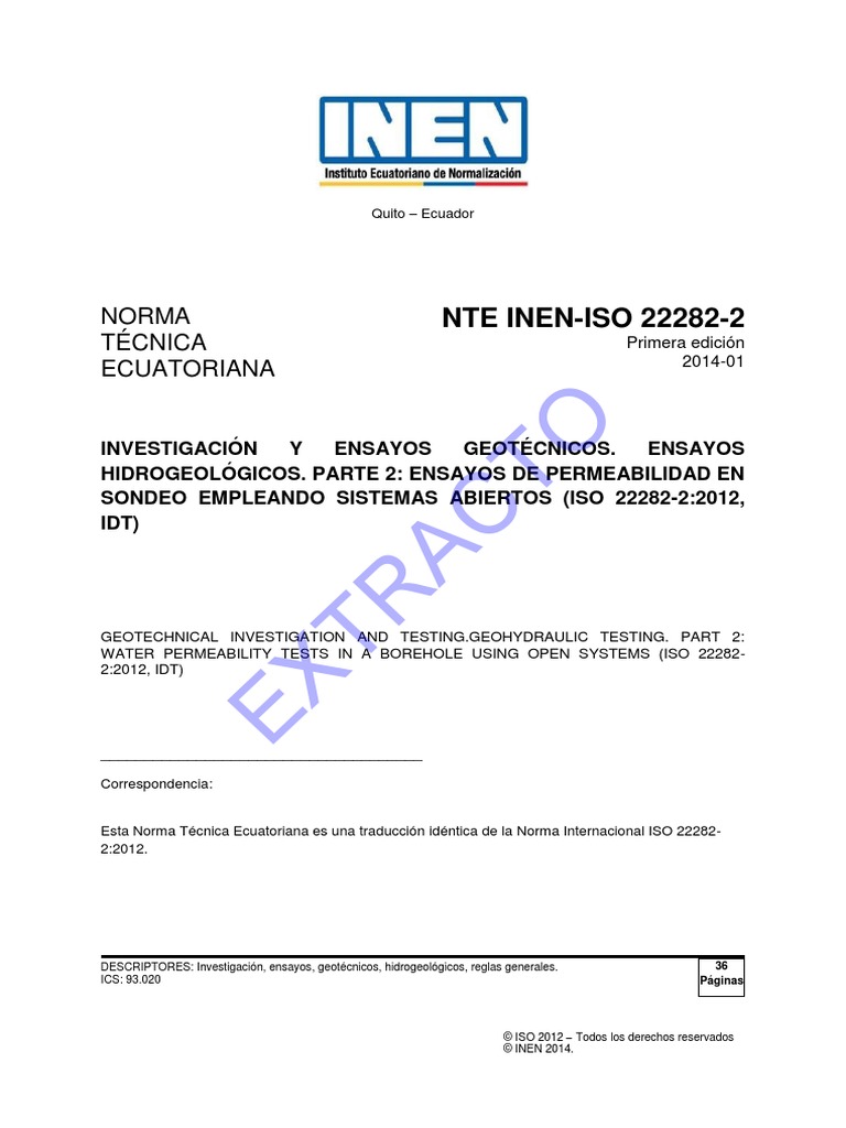 Nte Inen Iso 22282-2 | PDF