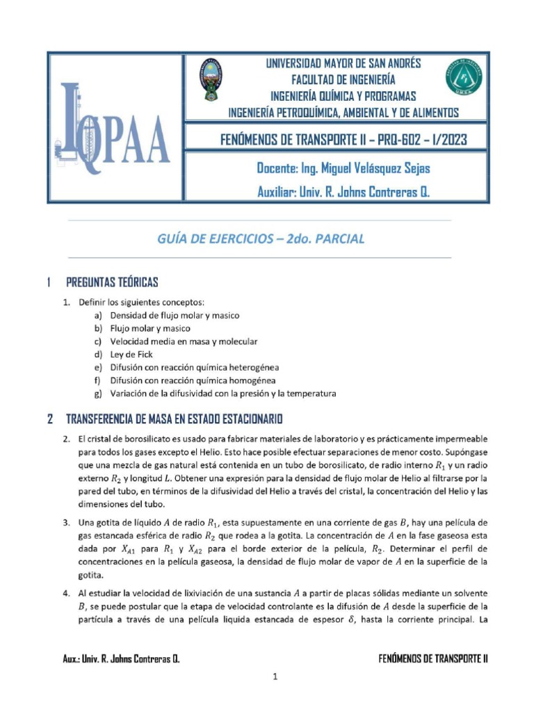 Guia 2do. Parcial PRQ-602 - Print | PDF