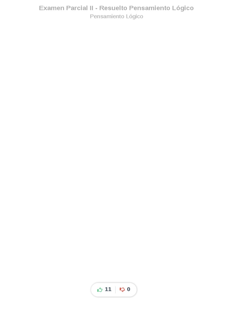 Examen Parcial II Resuelto Pensamiento Logico | PDF | Evaluación | Pensamiento