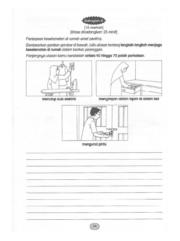 Ulasan Pep BM STD 4 Upsr Paper 2 Tema 2 Dan 3 - Ulasan Langkah Menjaga Keselamatan Di Rumah | PDF