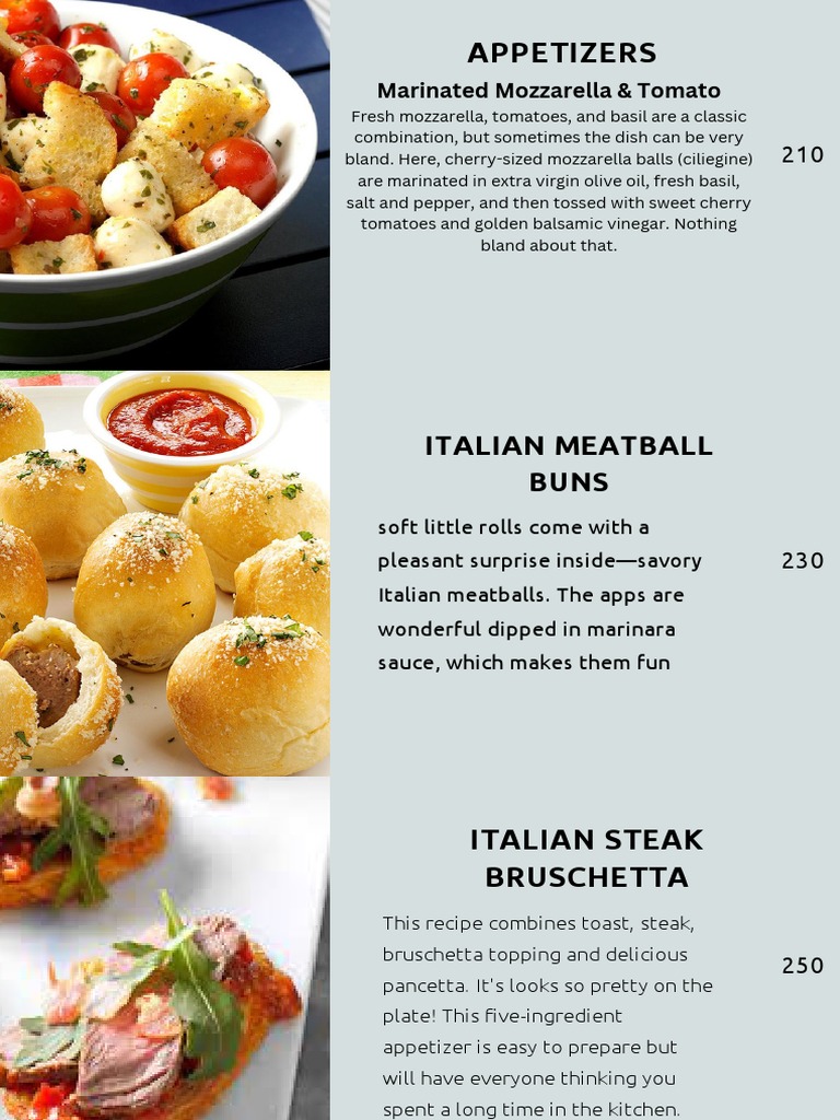 Modern Collage Italian Menu | PDF