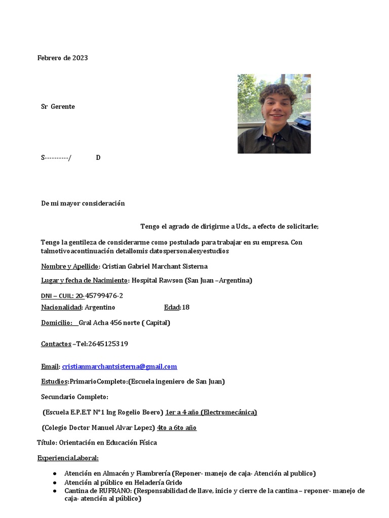 CV Gabriel Marchant 2023 | PDF