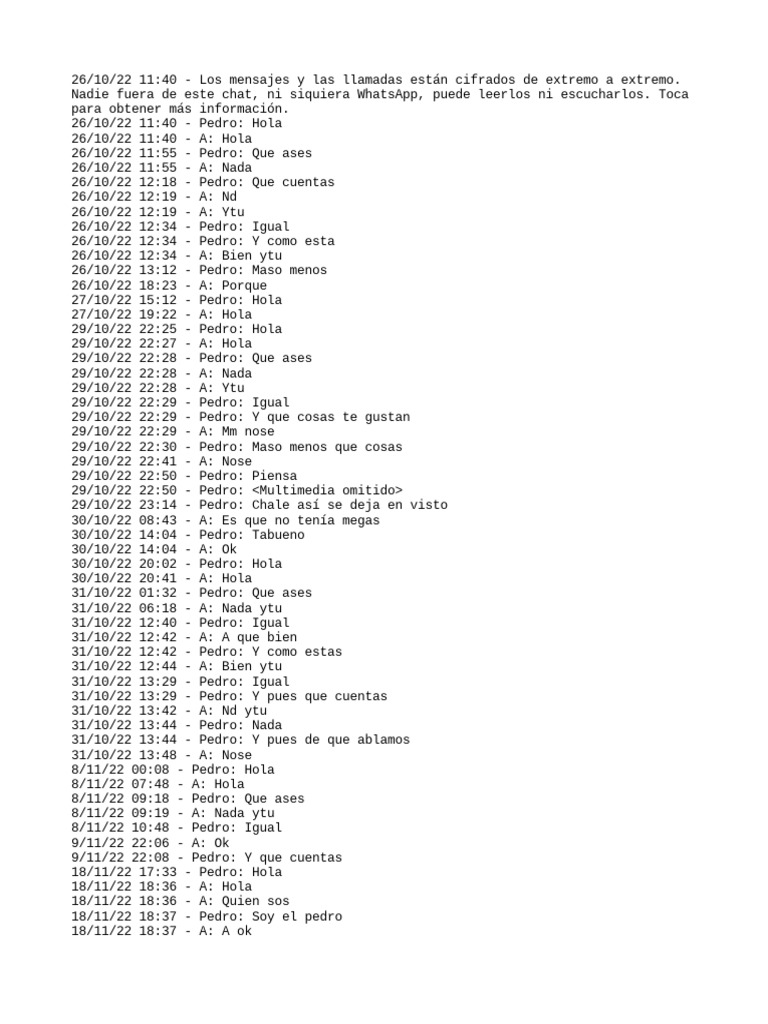 Chat de WhatsApp Con A | PDF