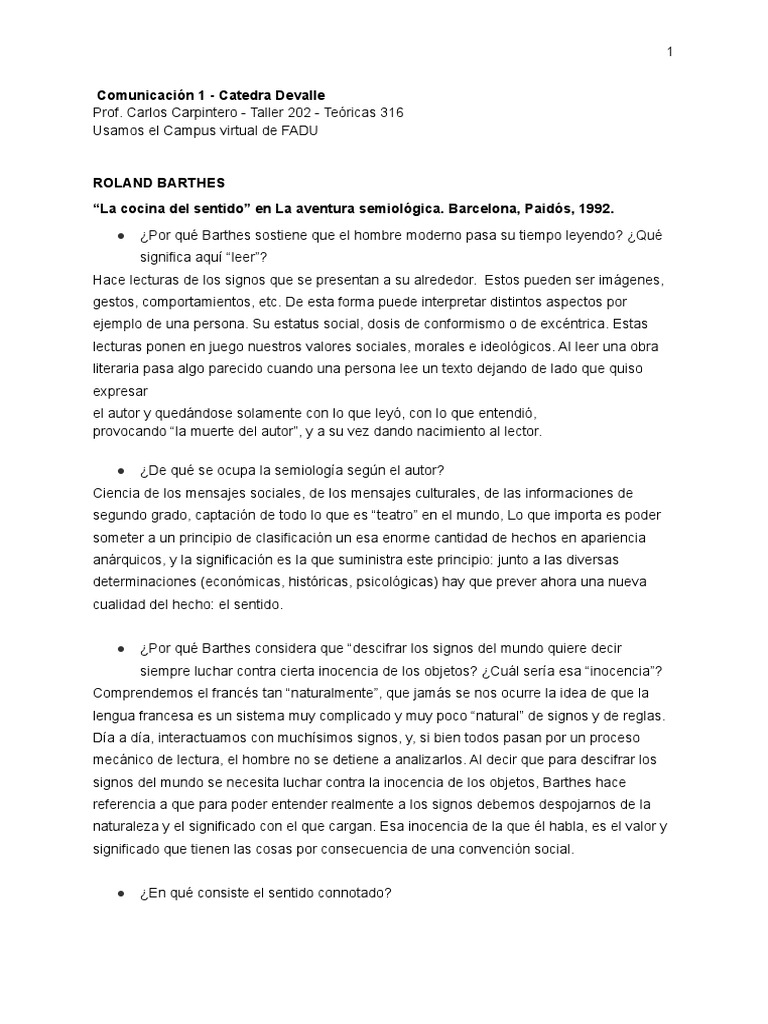 Comunicacion 1 - Catedra Devalle | PDF Comunicacion 1 - Catedra Devalle | PDF