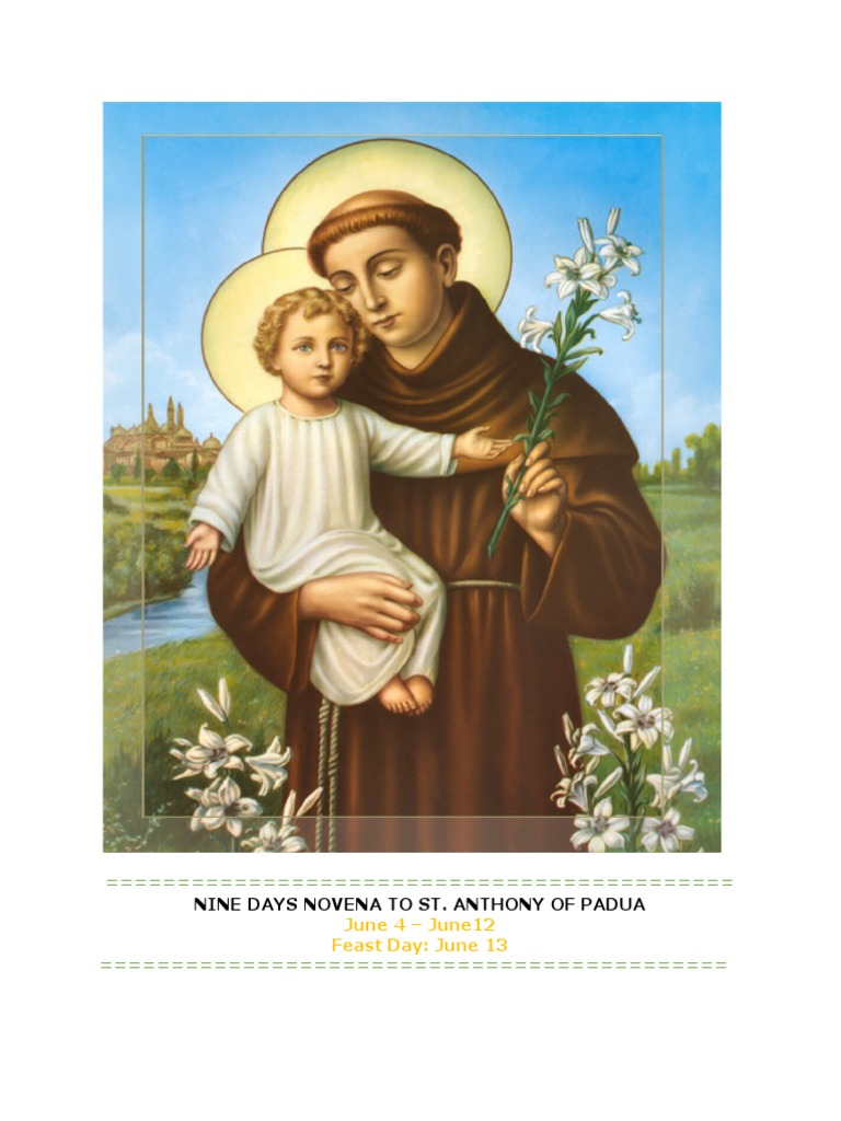 Novena To St. Anthony. | Download Free PDF | Glory (Religion) | Mercy