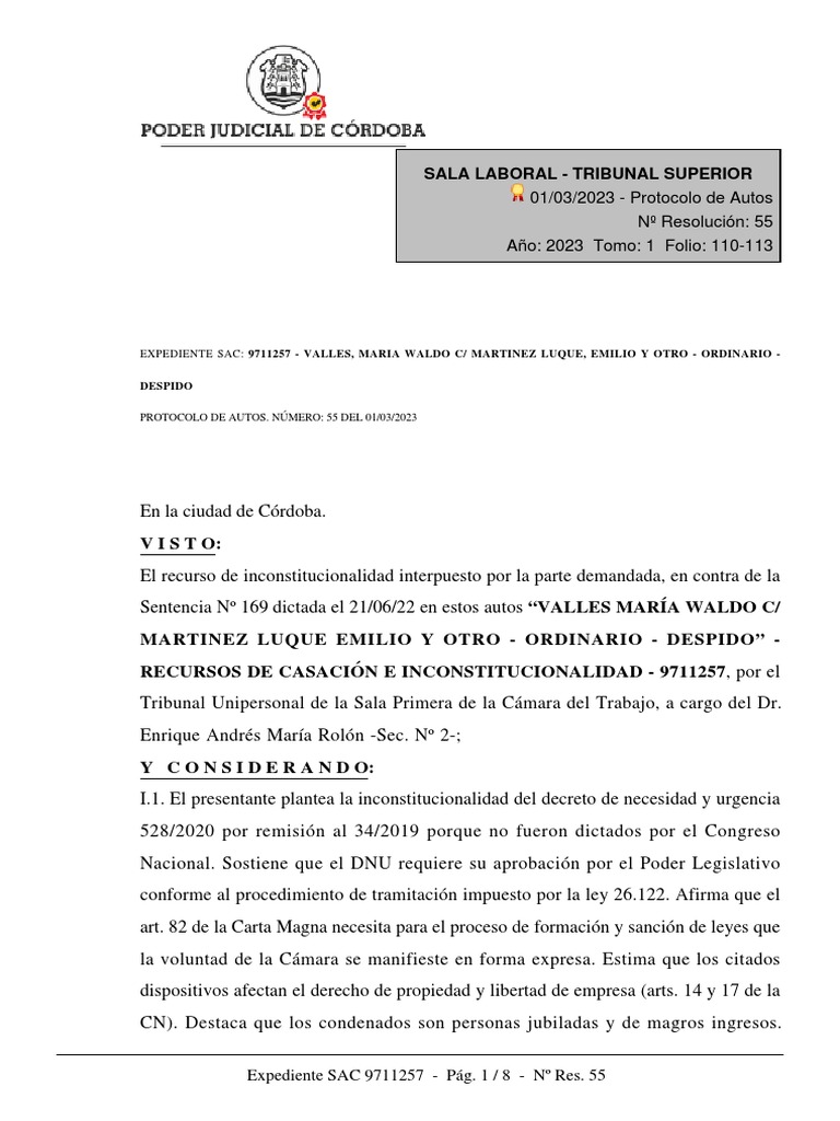 Constitucionalidad de Los Dnu TSJ en Pleno | PDF | Documentos legales ...