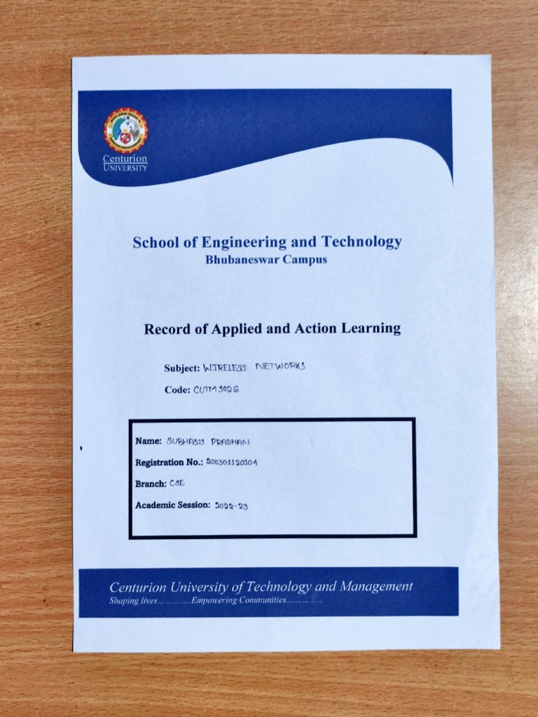 Wireless networks lab record index page(CUTM1026).docx | PDF