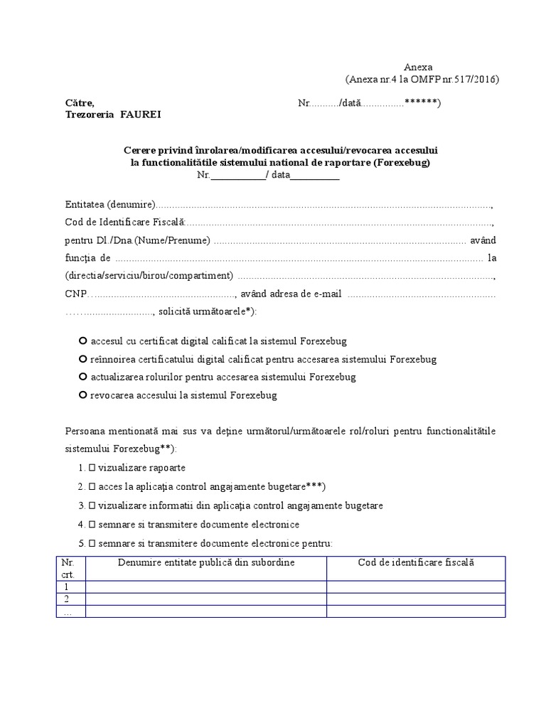 Cerere Inrolare | PDF