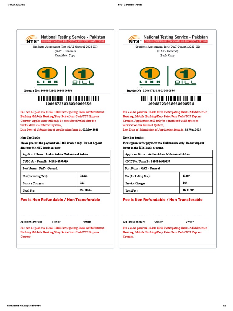 NTS - Candidate (Portal) | PDF