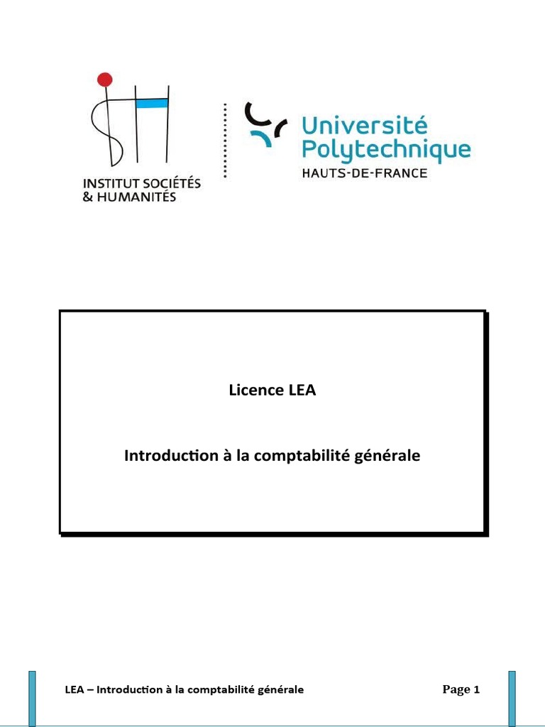 Licence LEA Intro Compta Géné | PDF