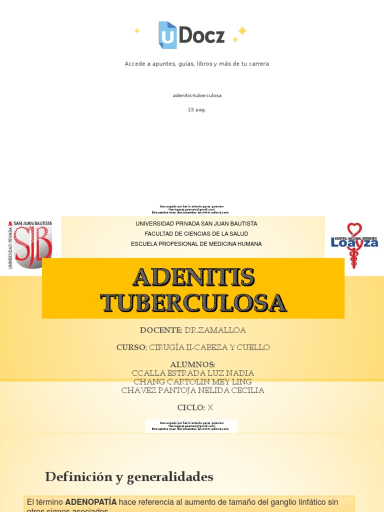 Adenitis Tuberculosa 107025 Downloable 377996 | PDF