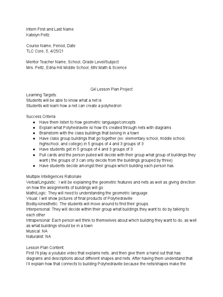 6th Grade Math & Science Lesson Plan | PDF