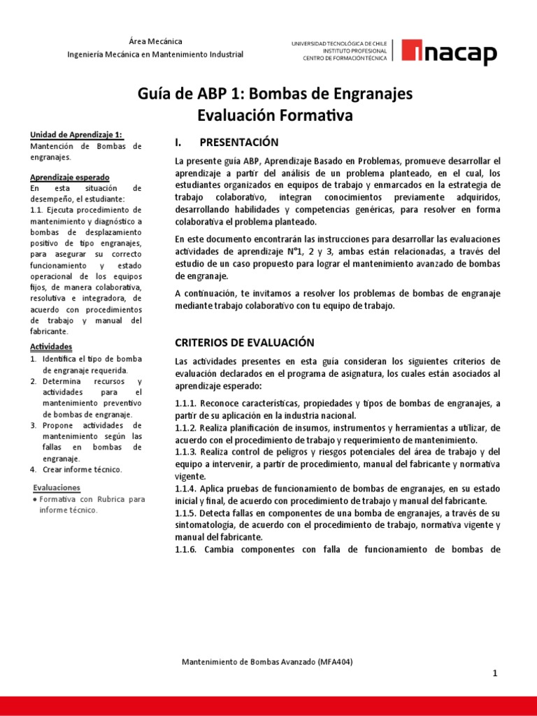 ABP U1. Mantenimiento de Bombas Avanzado (MFA404) | PDF