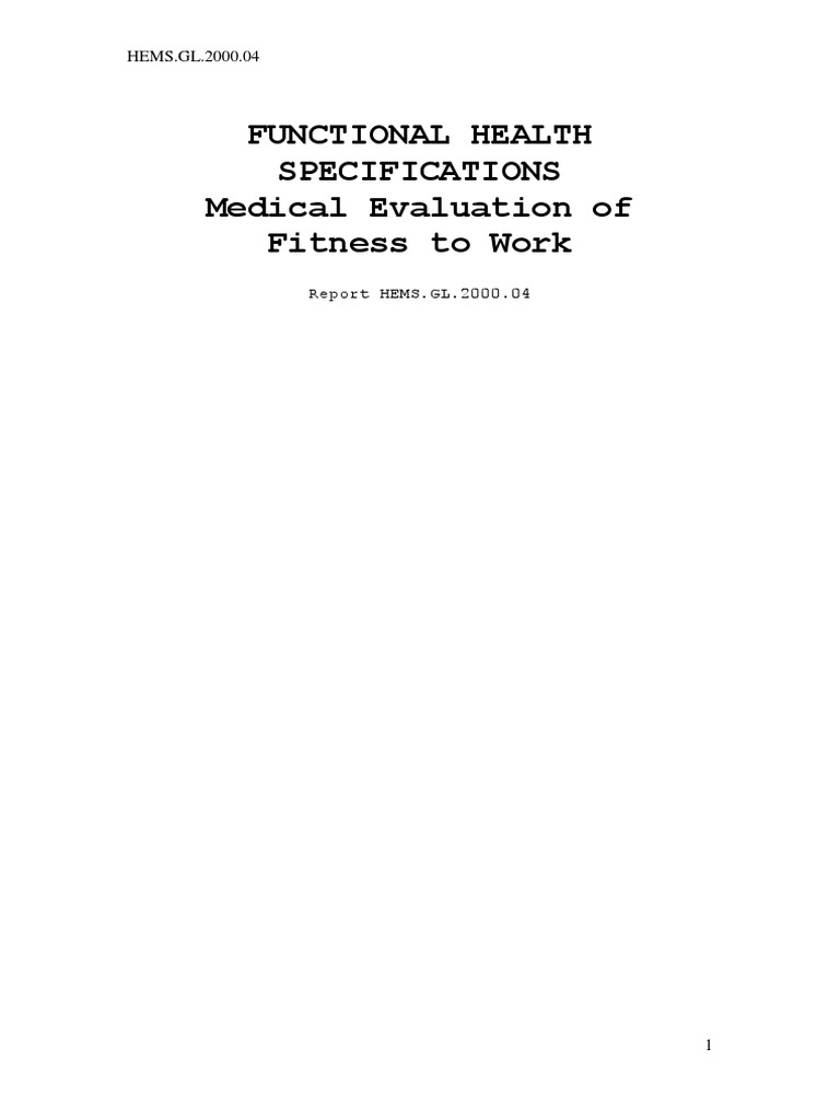 Protocols and Guidance Notes On The Medical Evaluation of Fitness To ...