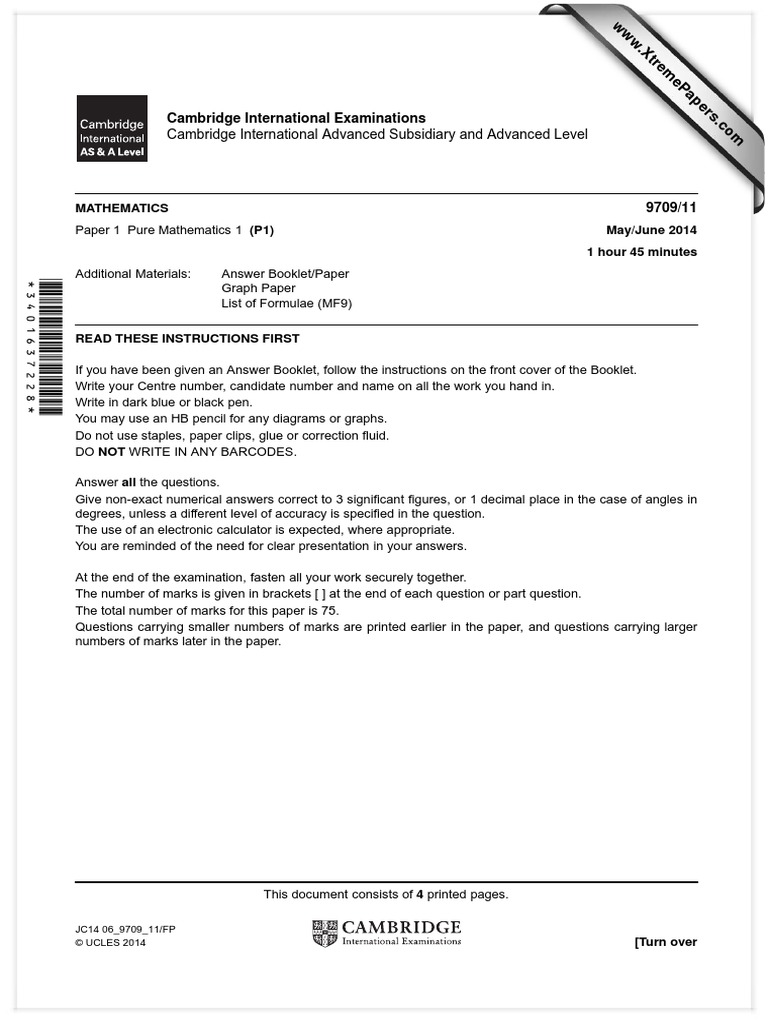 Cambridge International Advanced Subsidiary and Advanced Level | PDF
