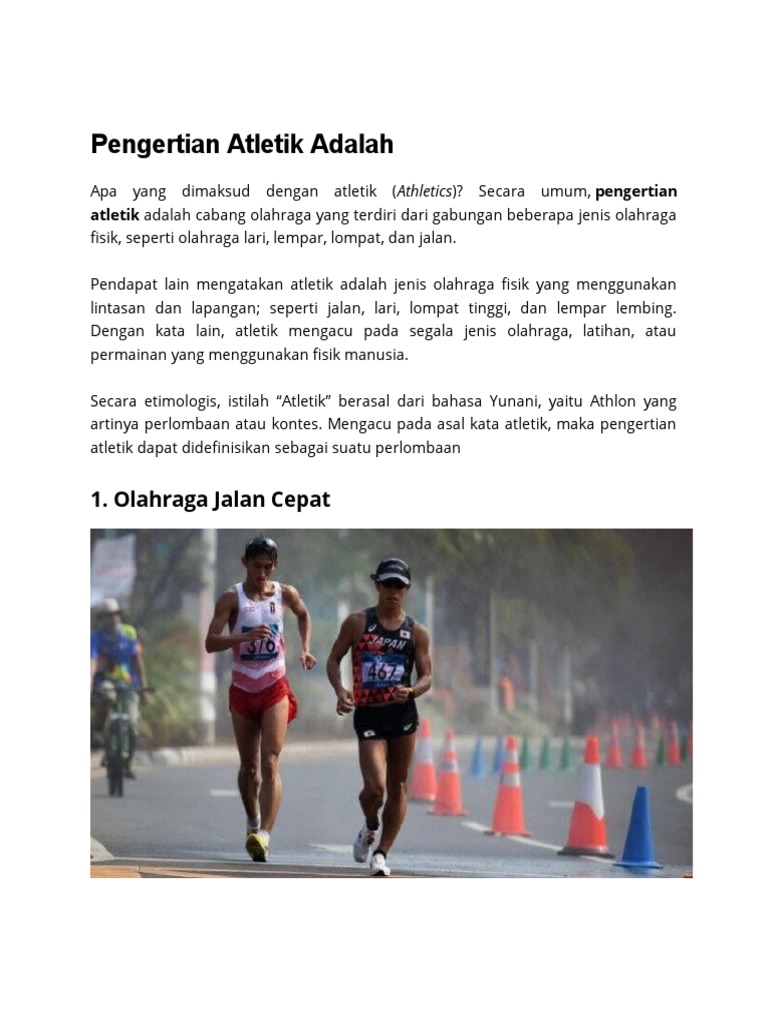 Pengertian Atletik Adalah | PDF