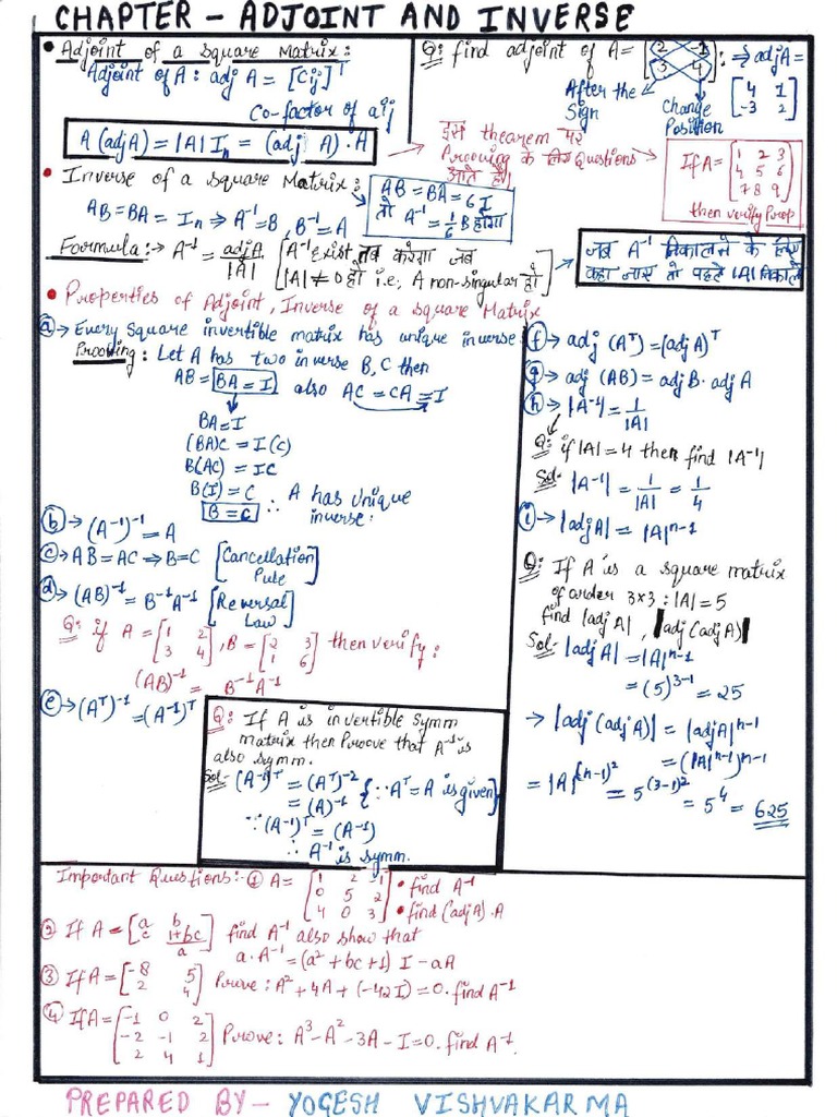 Chapter 6 Adjoint and inverse | PDF