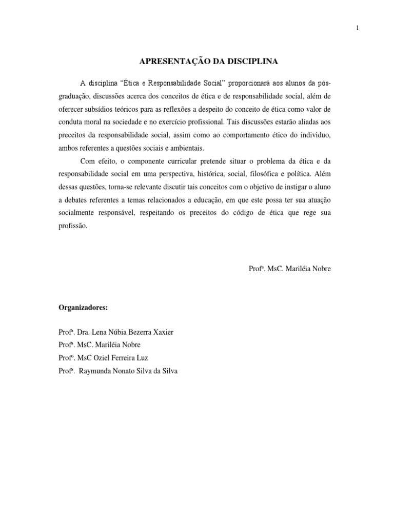Ética e Responsabilidade Social (FINAL) | PDF