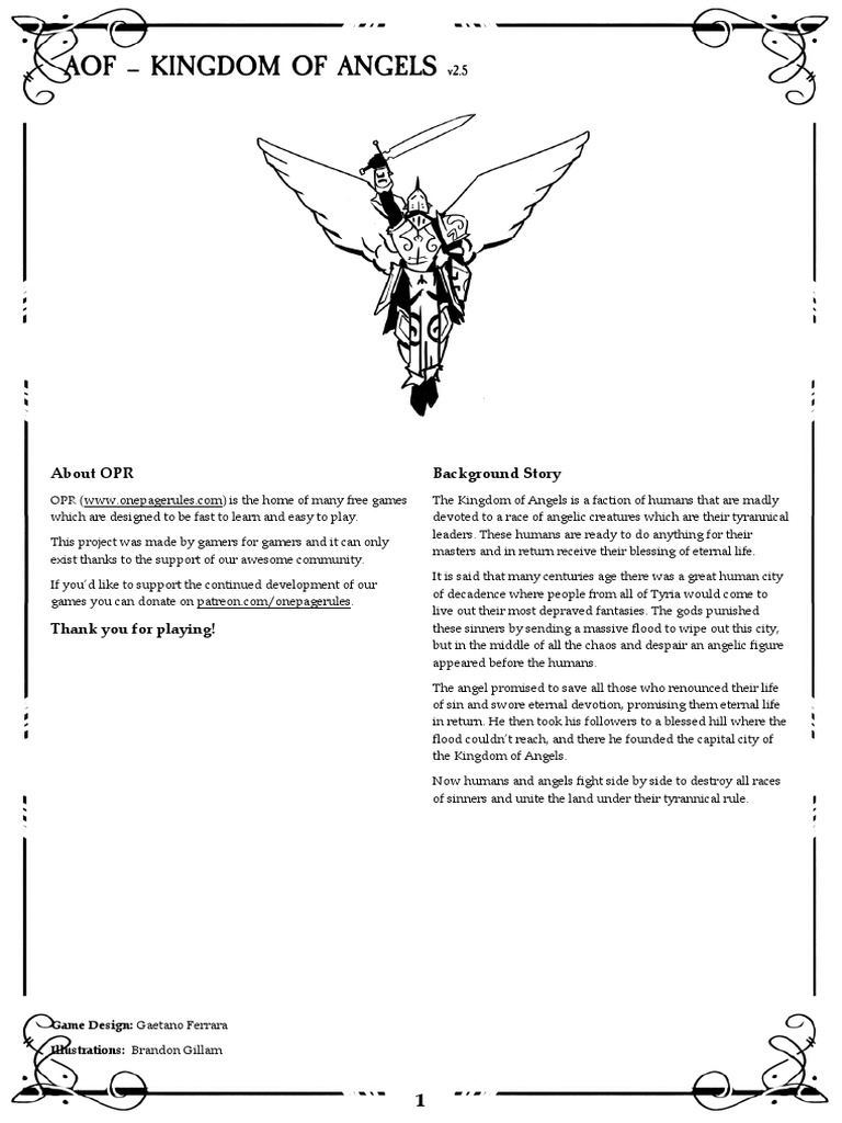 AoF - Kingdom of Angels v2.5 | PDF