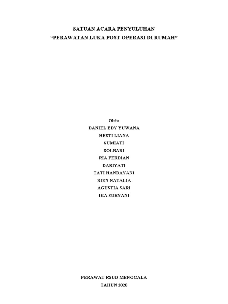 Sap Perawatan Luka Post Operasi | PDF