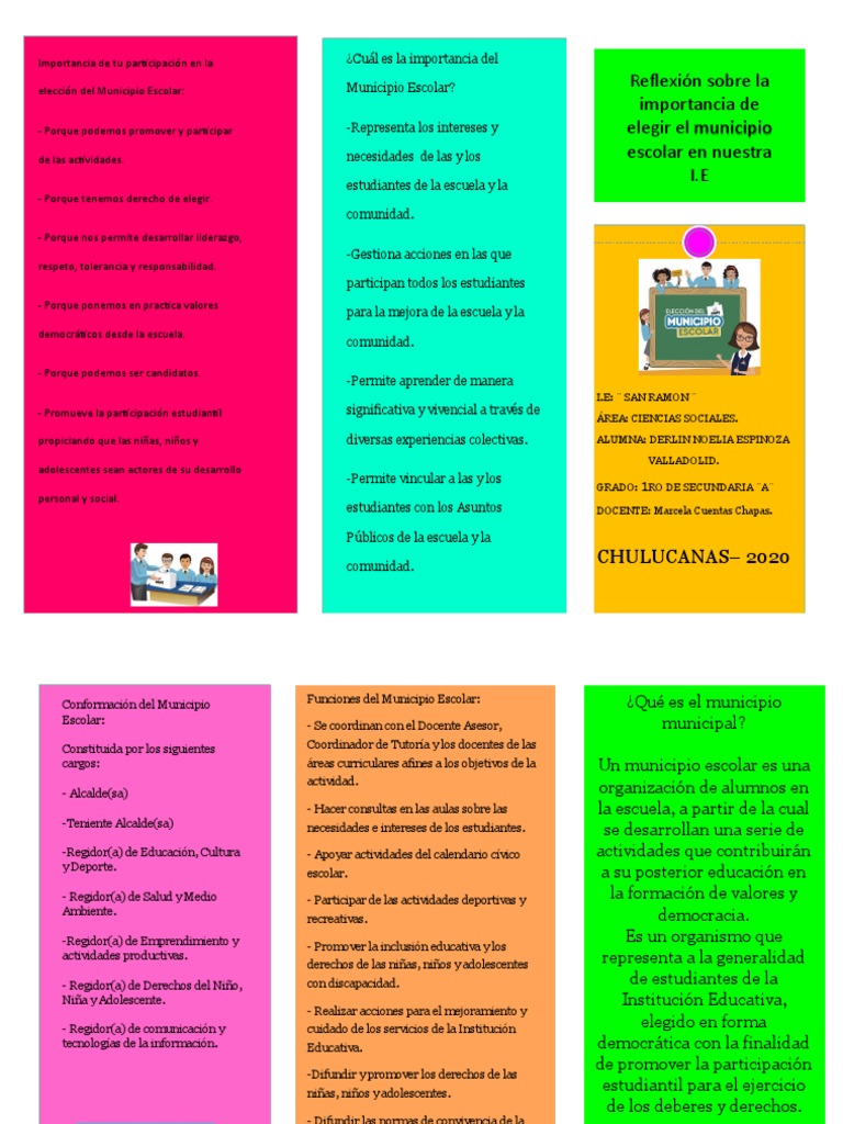 Triptico Del Municipio Escolar | PDF