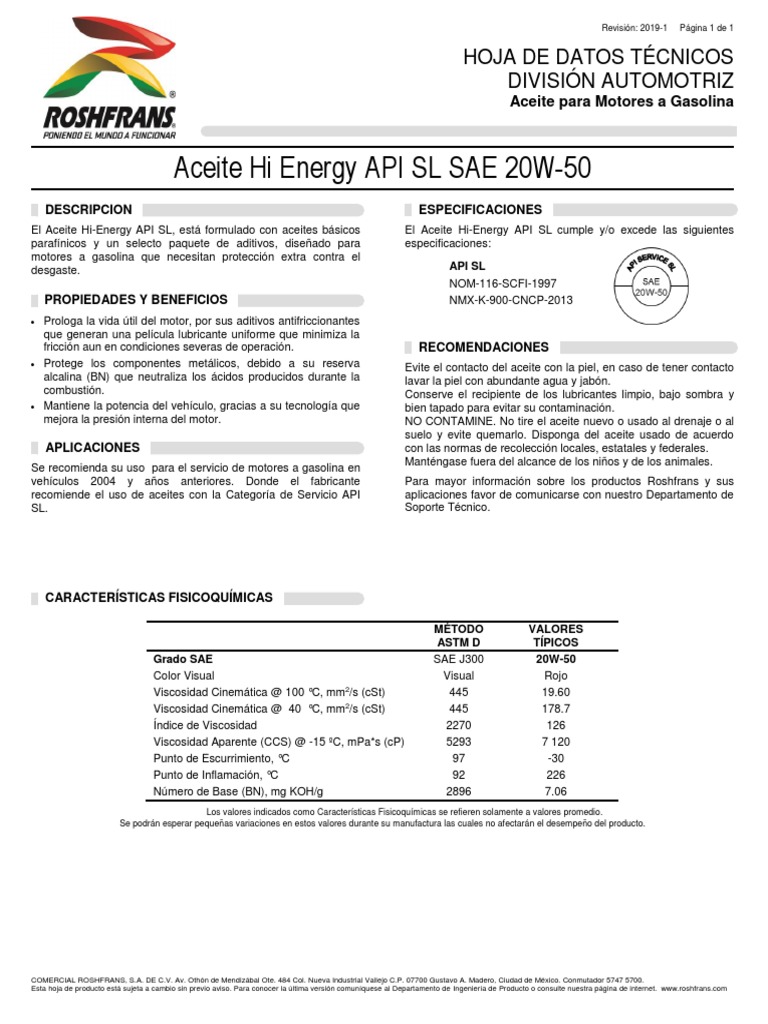 06 A Hi-Energy 20W50 HDT | PDF