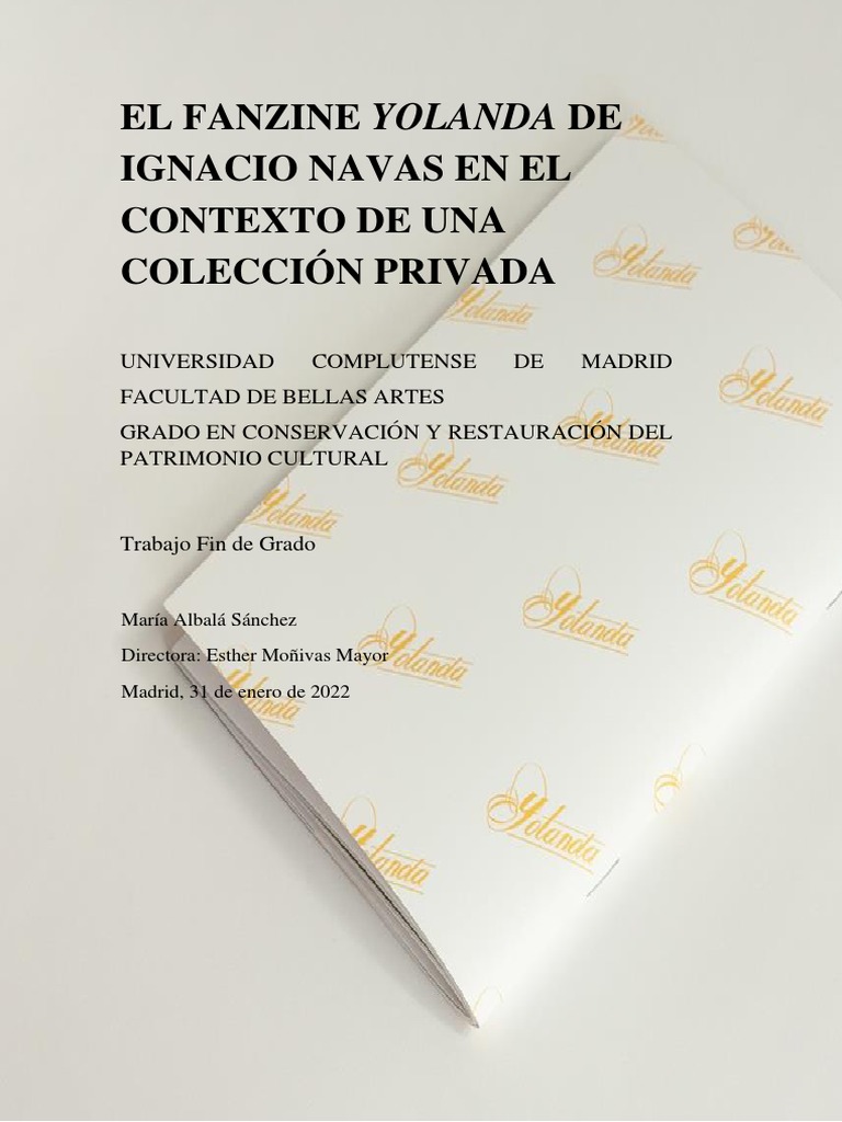 El Fanzine Yolanda de Ignacio Navas en El Contexto de Una Colección ...