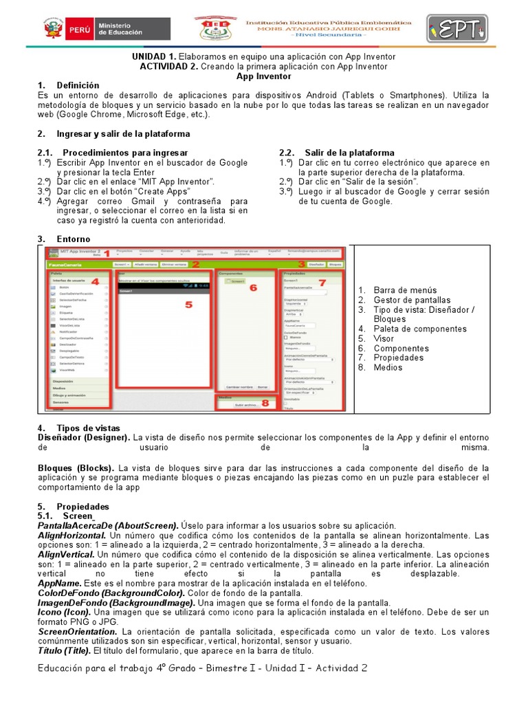 EPT 4° - DEA 2 - Ficha de Aprendizaje | PDF | Aplicación movil | Software de la aplicacion