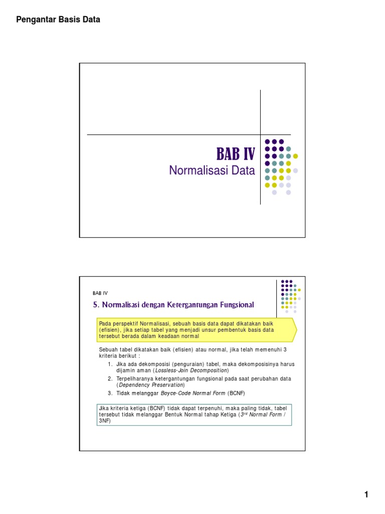 Pertemuan 5 - Normalisasi Data | PDF