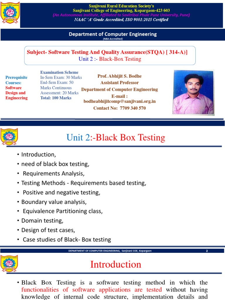 Black Box Testing and Important Type of Testing | PDF