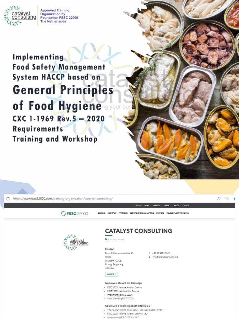 Implementing FSMS HACCP GPFH CXC 1-1969 Rev.5-2020 - Sept 2022 Shared | PDF