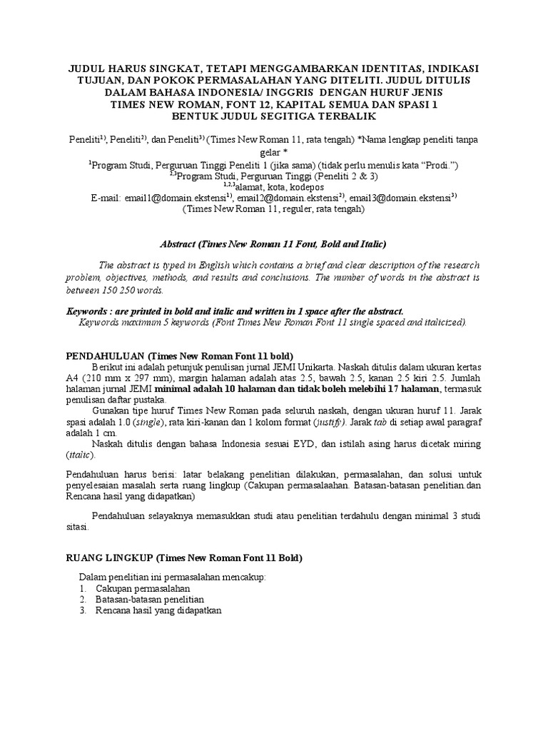 Template Jemi Unikarta | PDF