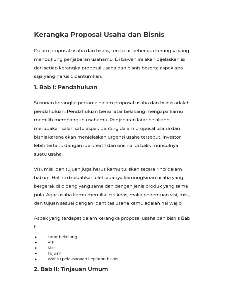 Format Umum Proposal Bisnis | PDF
