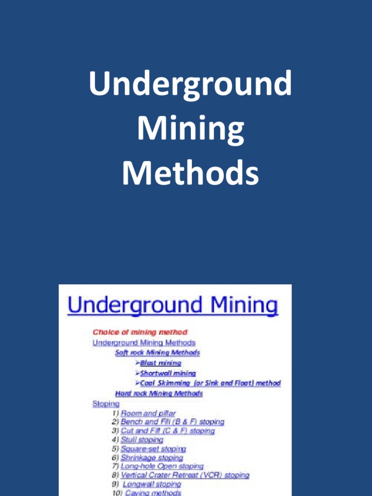 Presentation-3 Mining Methods | PDF