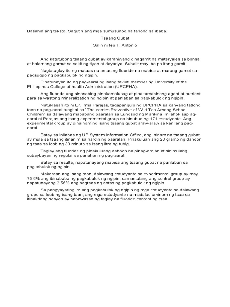 Tsaang-Gubat | PDF