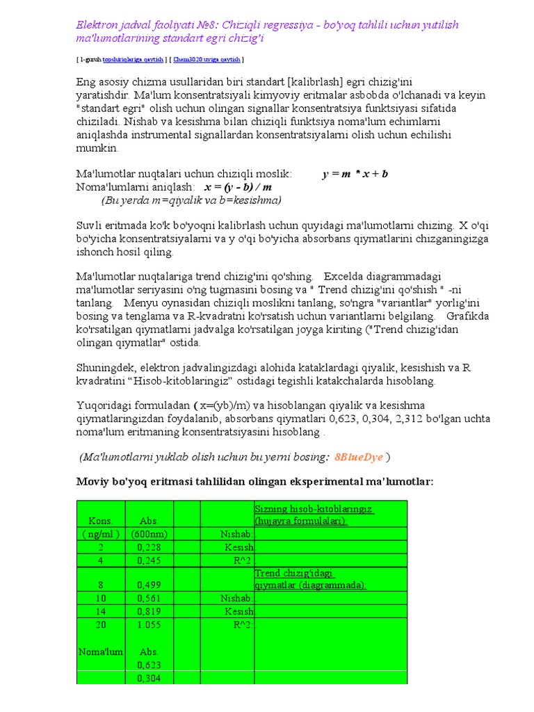 Elektron Jadval Faoliyati | PDF