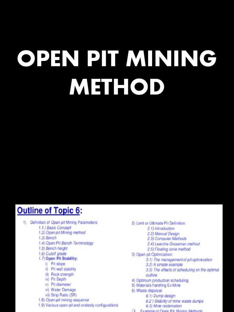 Open Pit Mining Techniques Guide | PDF