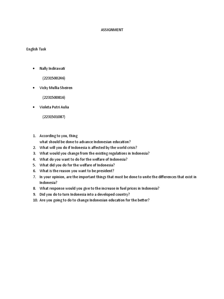 English Task | PDF
