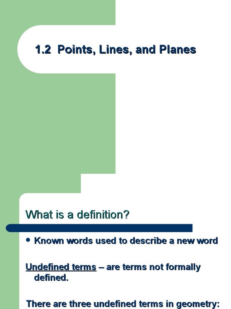 1.2 Points Lines and Planes Powerpoint | PDF | Language Arts ...