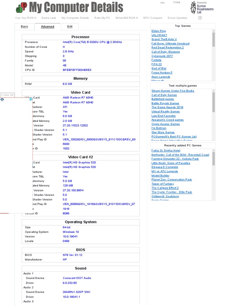 My Computer Details | PDF | Computer Hardware | Personal Computers