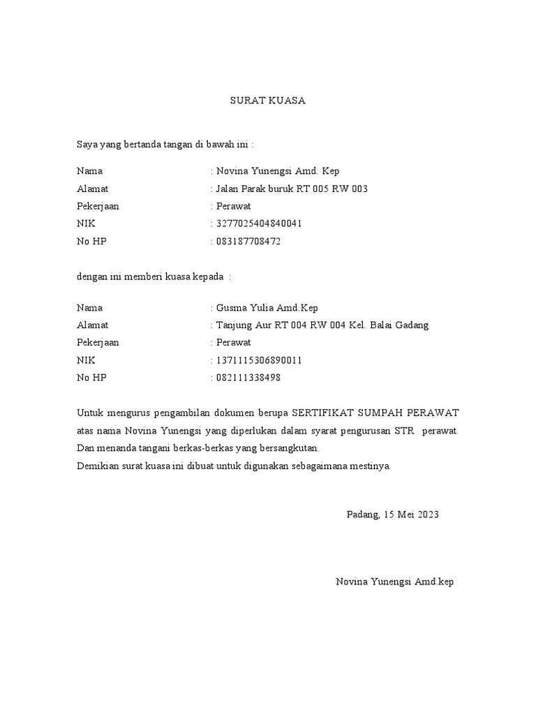 Surat Kuasa Pajak | PDF Surat Kuasa Pajak | PDF