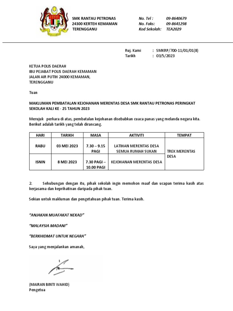 Surat Pembatalan MD | PDF