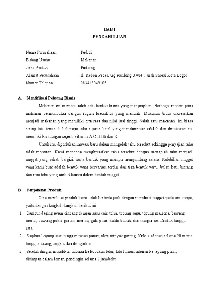 Contoh Proposal Contoh 1 | PDF