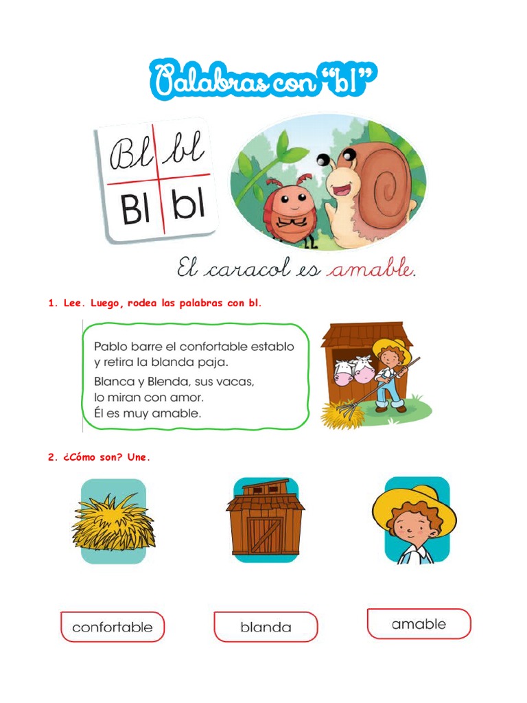 Palabras Con BL | PDF