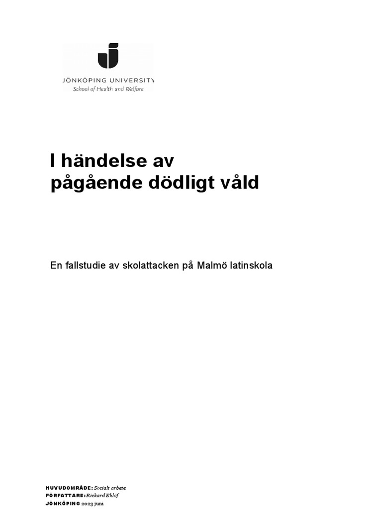 Krishanteringsplan Rickard Eklof t7 | PDF