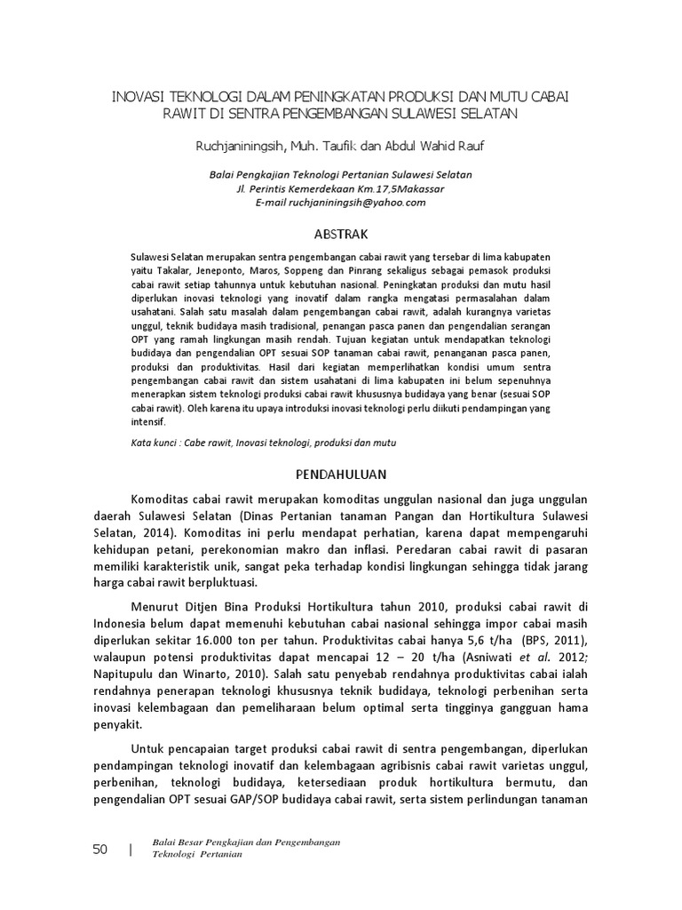 Inovasi Teknologi Peningkatan Cabai Rawit | PDF | Kesehatan Holistik ...