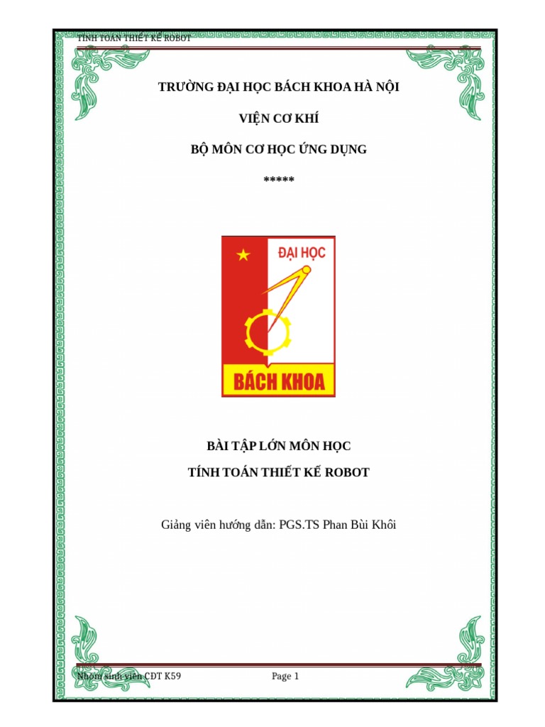 (123doc) - Btl-Tinh-Toan-Thiet-Ke-Robot | PDF
